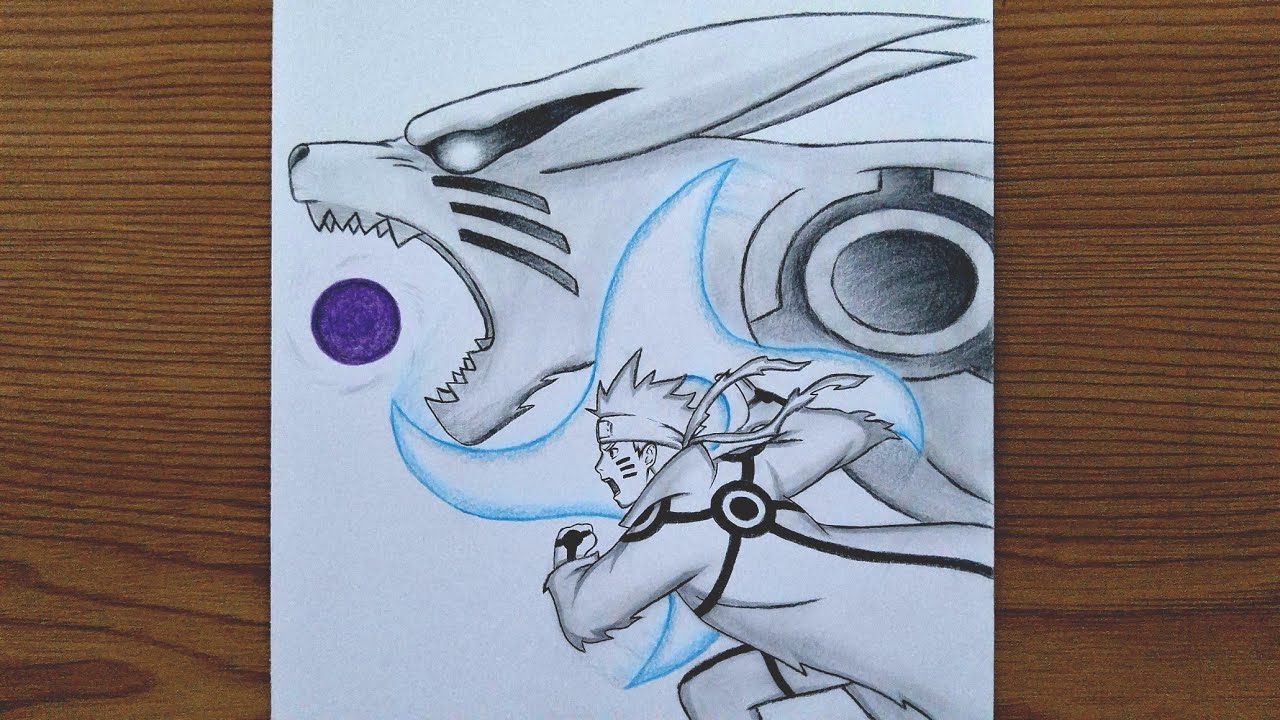 How To Draw Naruto Six Paths Rasengan And Kurama || Epic Pencil Drawing