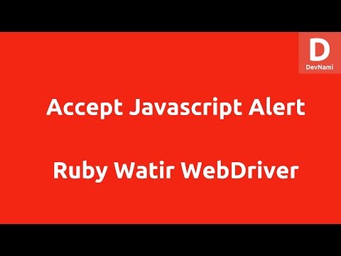 Learn Accept Alert in Watir WebDriver - Mind Luster