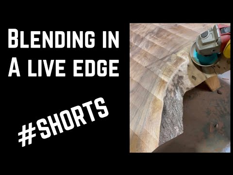 Shaping a live edge wood slab #shorts