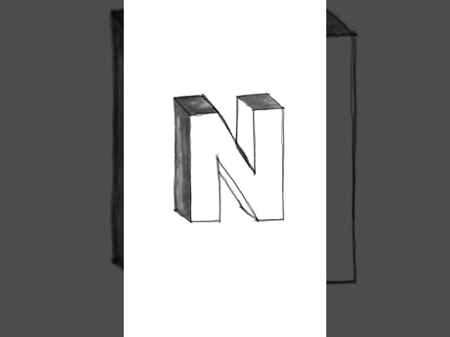 How To Draw and Learn To Easy Drawing 3D Letter N วาดรูป 3 มิติ วาดรูป ...