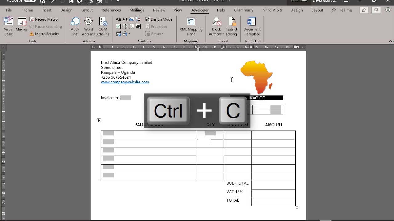 Dynamic Word document - Part 1