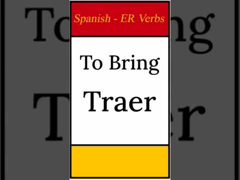 Spanish Verb Mastery: How to Say 'To Bring' Easily! #shorts