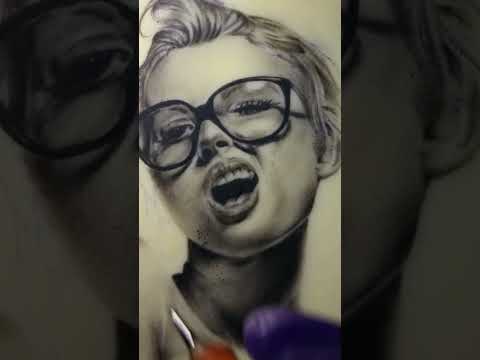Micro realism portrait tattoo