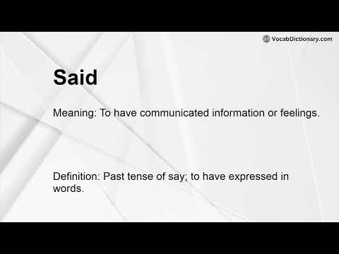 Said Meaning