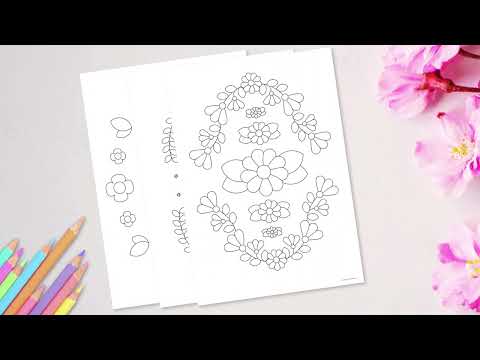 Simple Floral Coloring Pages Simple Coloring for Adults Easy Difficulty Level Printable & Digital Fi