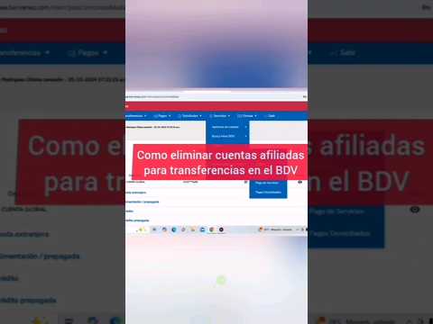 Eliminar cuentas afiliadas para transferencias bdv en 1 minuto/2025 #bancodevenezuela