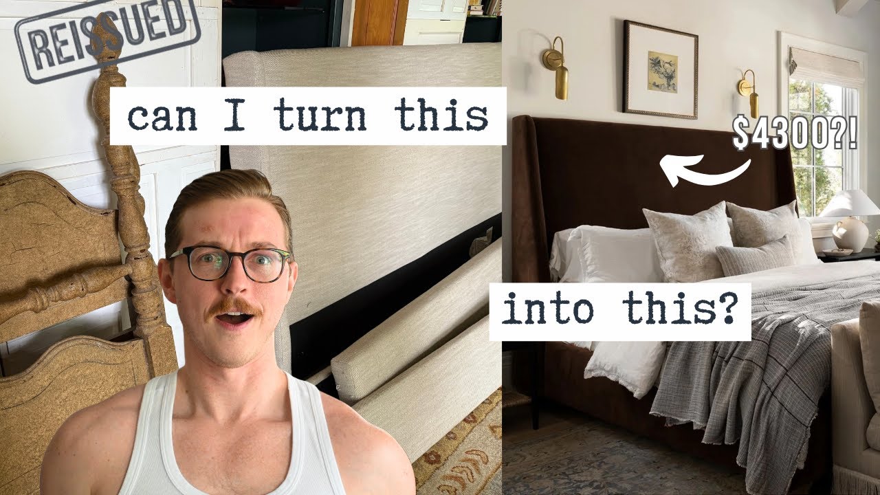 Let's Reupholster a Thrifted Bed for a Luxury Look Under $200!