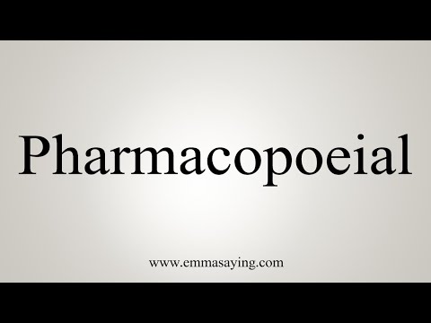 How To Say Pharmacopoeial