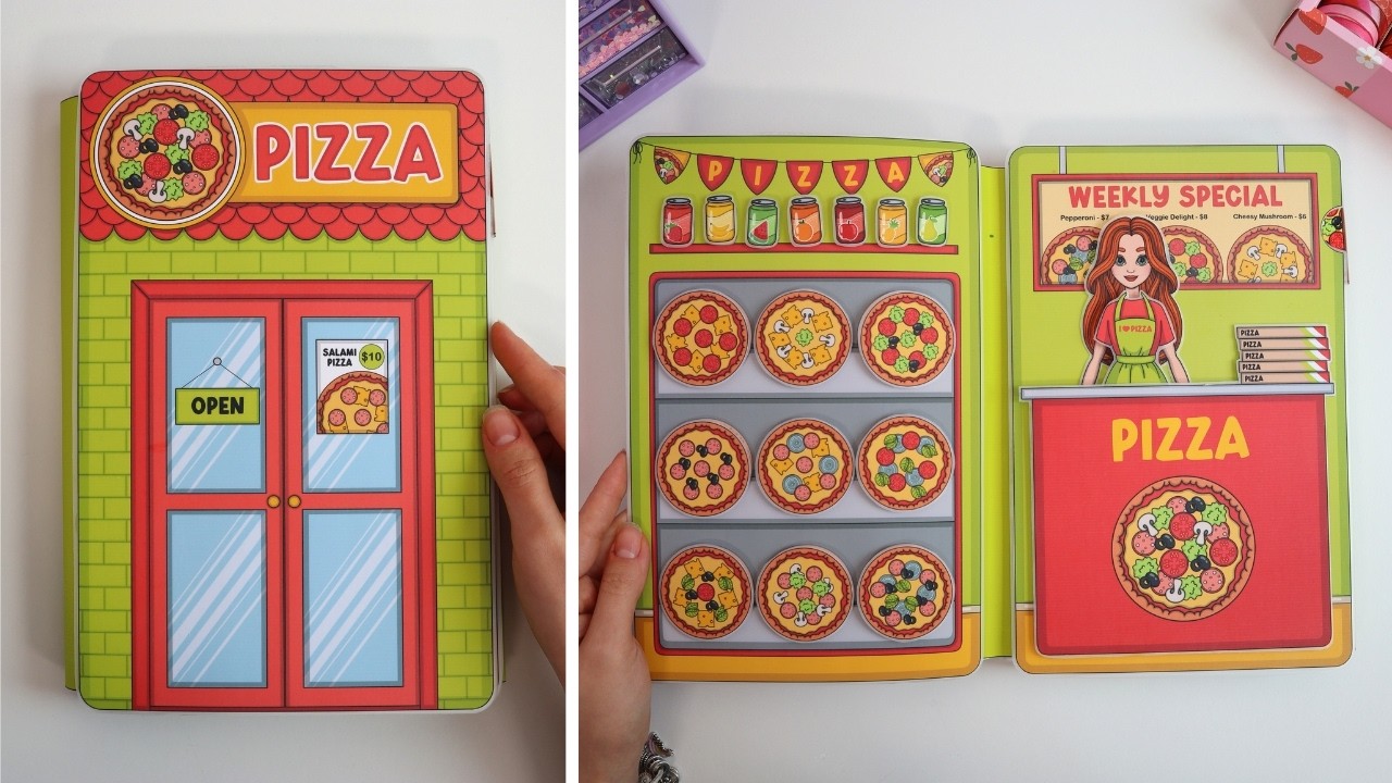✂️ Printable Pizza Shop Lapbook for Kids 🐶