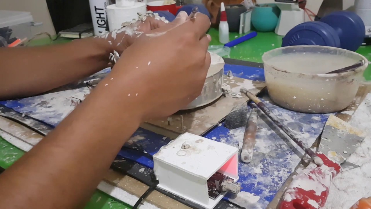 Making a tiny cup using a mini pottery wheel