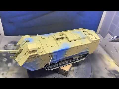 Speed airbrushing a Saint Chamond #military #militarymodels #tank #airbrush #ww1 #frencharmy