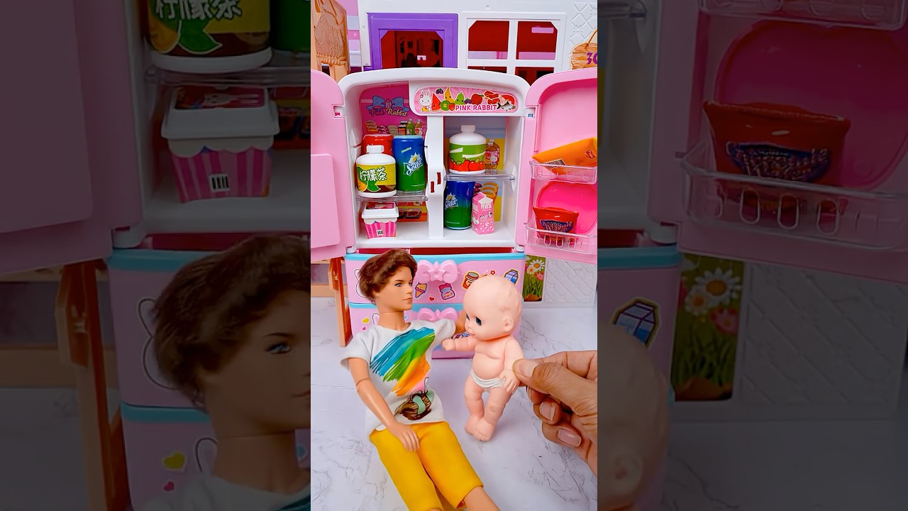 Satisfying With Unboxing Doll Shopping Cart Toy, ASMR Video #shorts