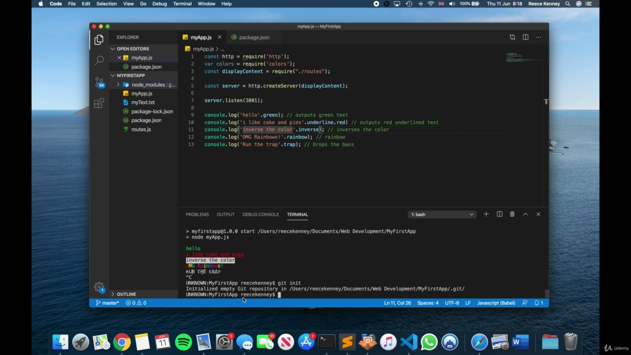 2.4  Telling git to ignore node modules skip if not using git