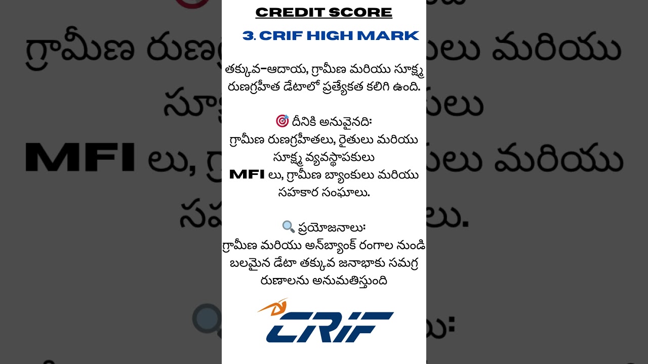 WHAT IS CRIF HIGH MARK ? #cibilscore