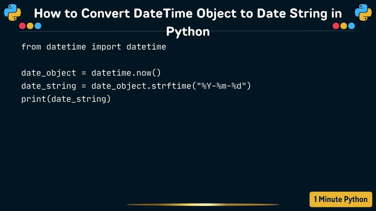 How to Convert DateTime Object to Date String in Python