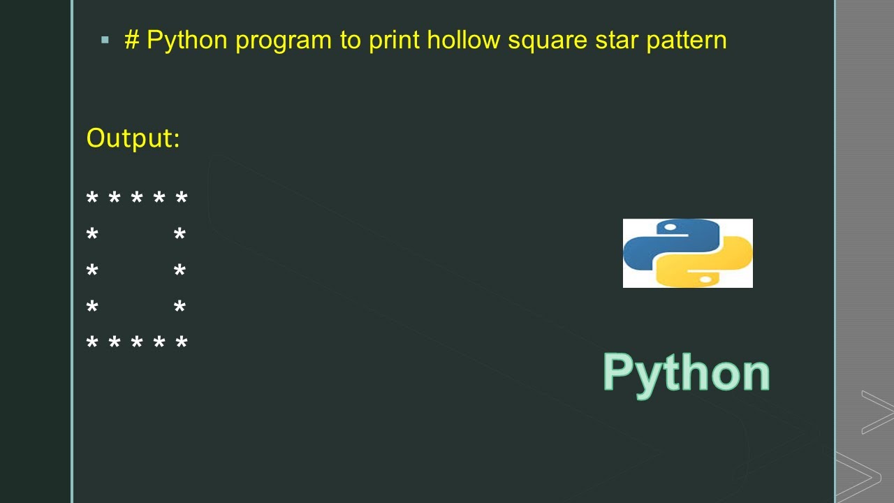 # Python program to print hollow square star pattern