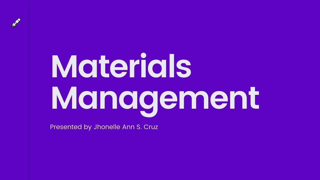 CHAPTER 4 : Materials Management