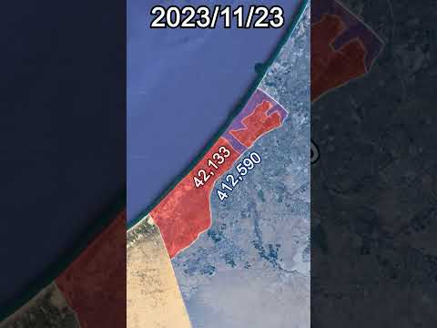 Israel Hamas War (Start - 2024 February) *Every Day With Army Sizes* #shorts #news #animation #map