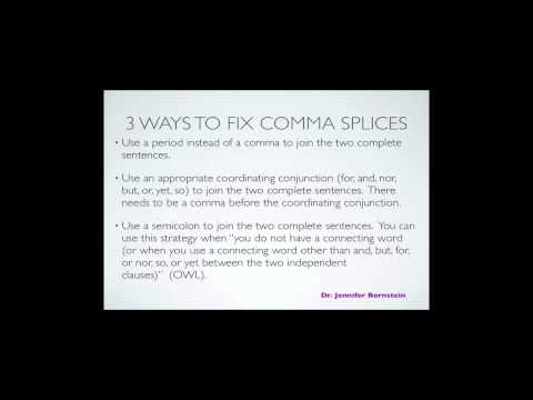 How to Fix Comma Splices with Prof. Bernstein