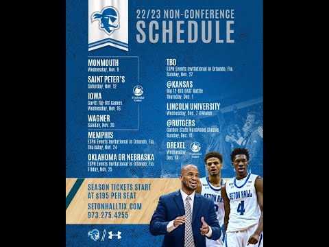 2022-23 Seton Hall Men's Basketball Non-Conference Schedule Drop