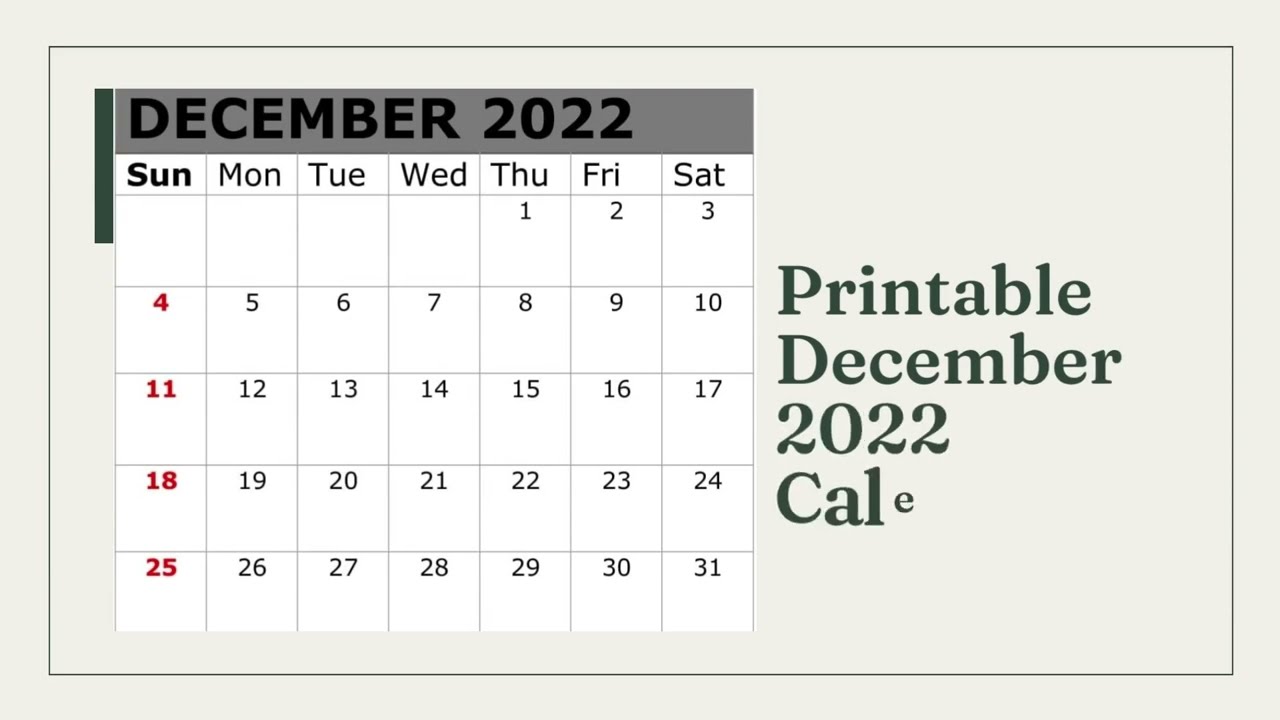 December 2022 Calendar with Holidays PDF, Word, and Excel | Calendar Digital