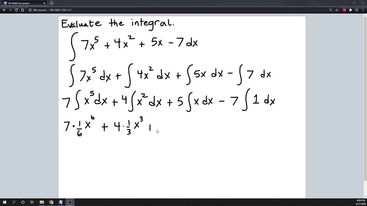 Indefinite Integral of a Polynomial