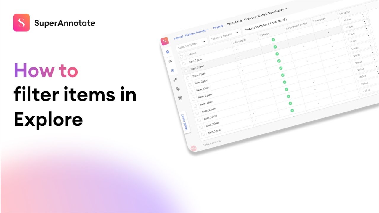 How to filter items in Explore