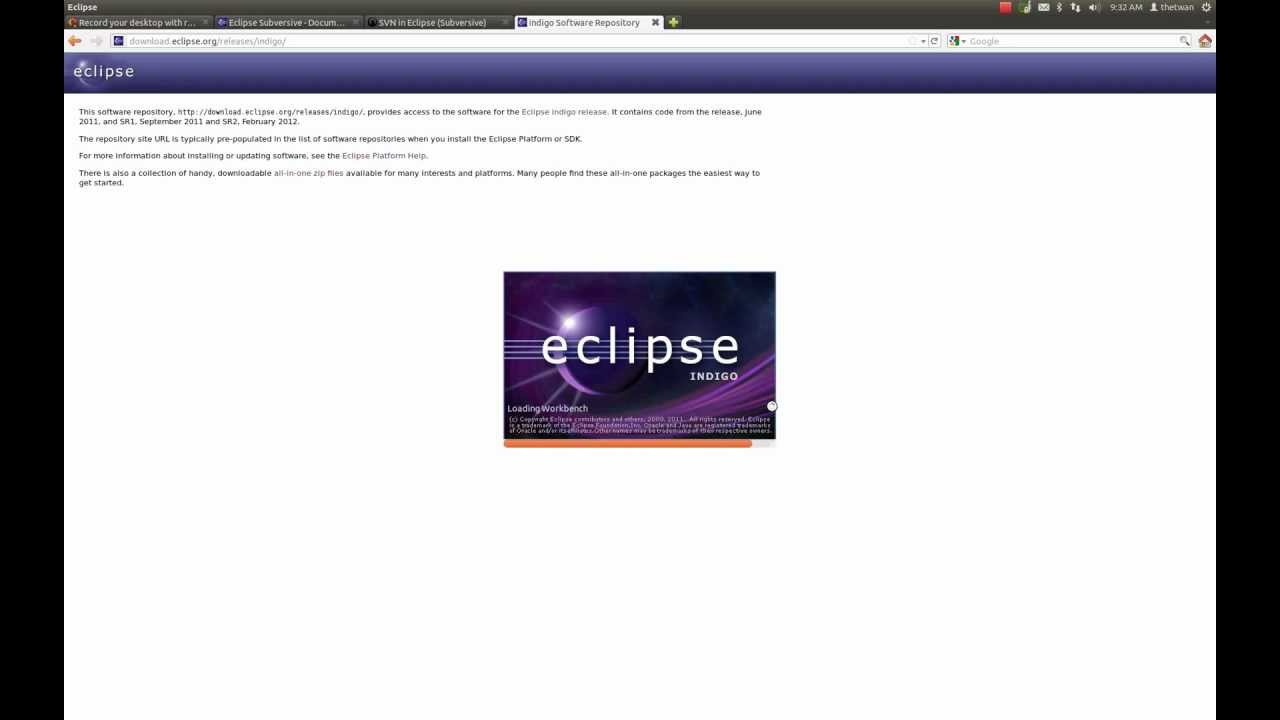 Installing Subversive in Eclipse Indigo