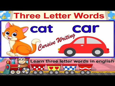 Learn 3 Letter Words with A in middle & How to Write them in Cursive - cursive handwriting practice