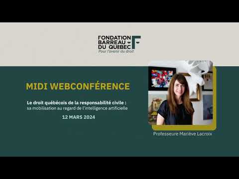 Webconférence | Le droit québécois de la responsabilité civile
