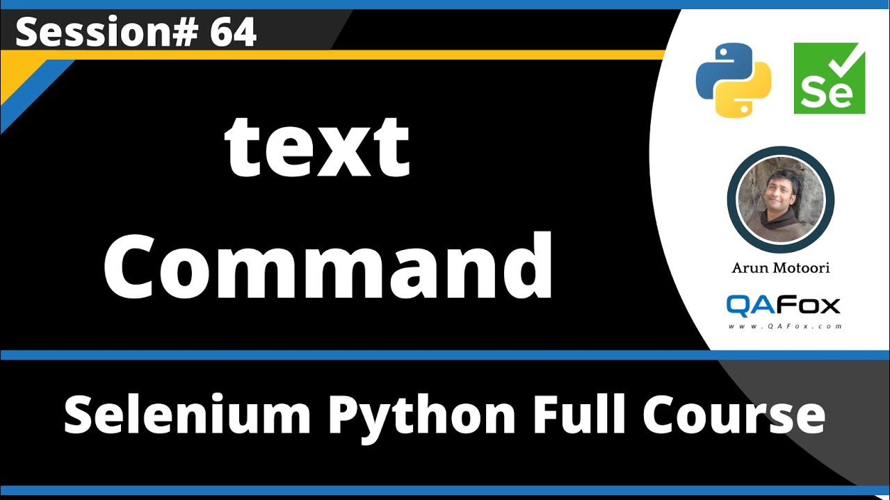 text command in Selenium Python (Session 64)