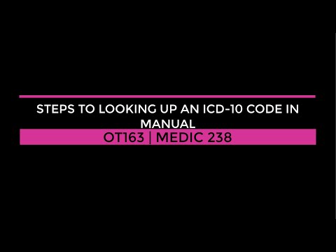 ICD-10 Code Look Up in Manual