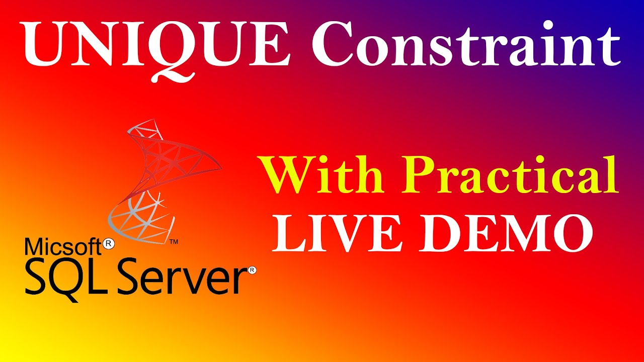 UNIQUE Constraint |   SQL Tutorial for beginners