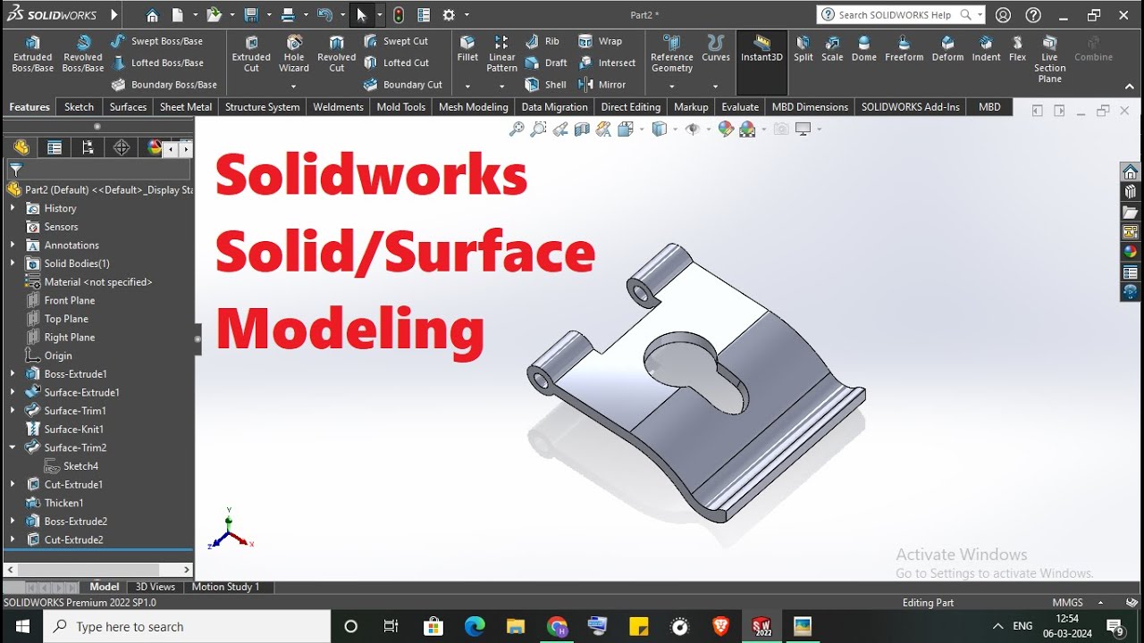 Solidworks Solid/Surface Modeling Tutorials Exercise 11 #solidworks