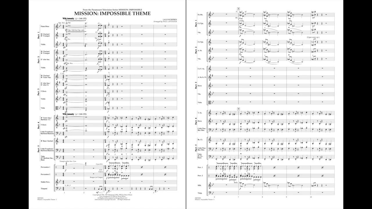 Mission: Impossible Theme by Lalo Schifrin/arr. Paul Lavender