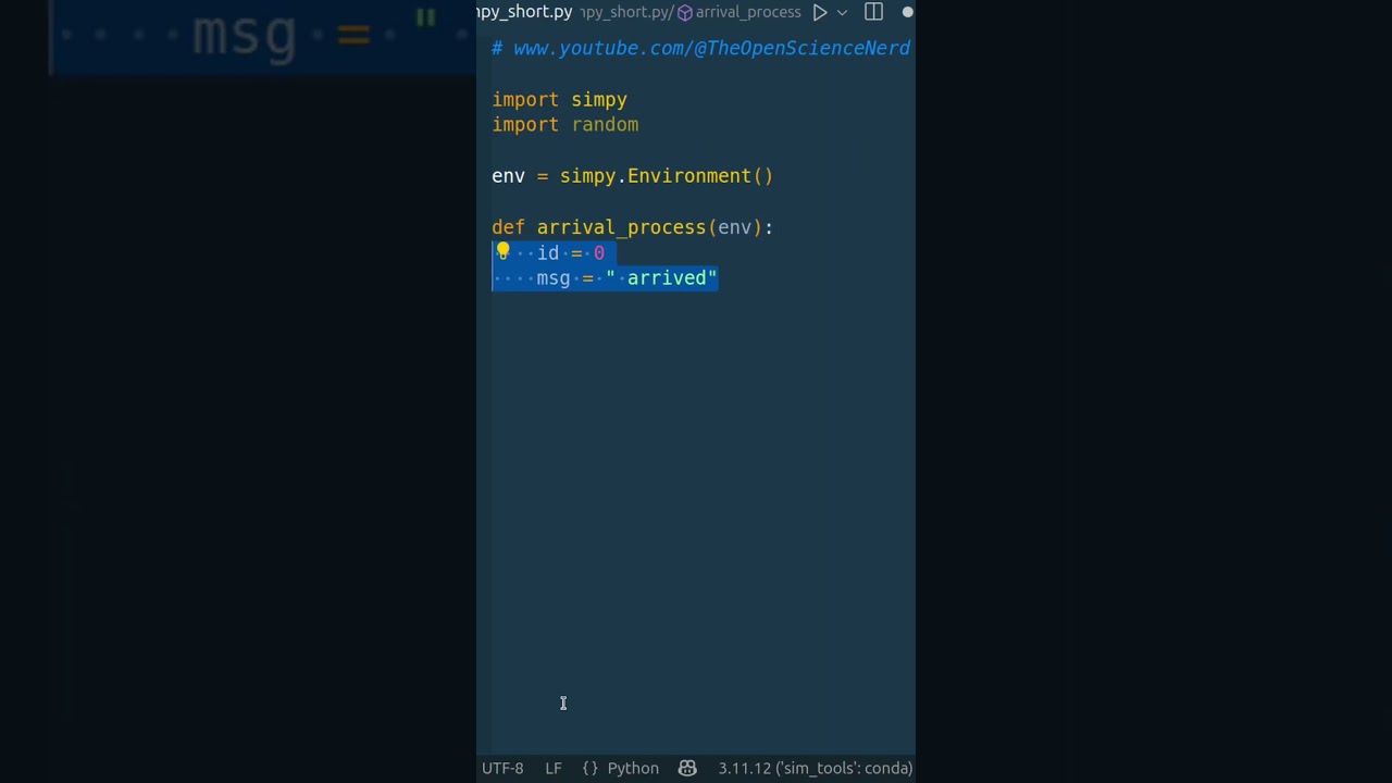 A simpy simulation model in 30 seconds! Patient healthcare example #shorts #datascience #python