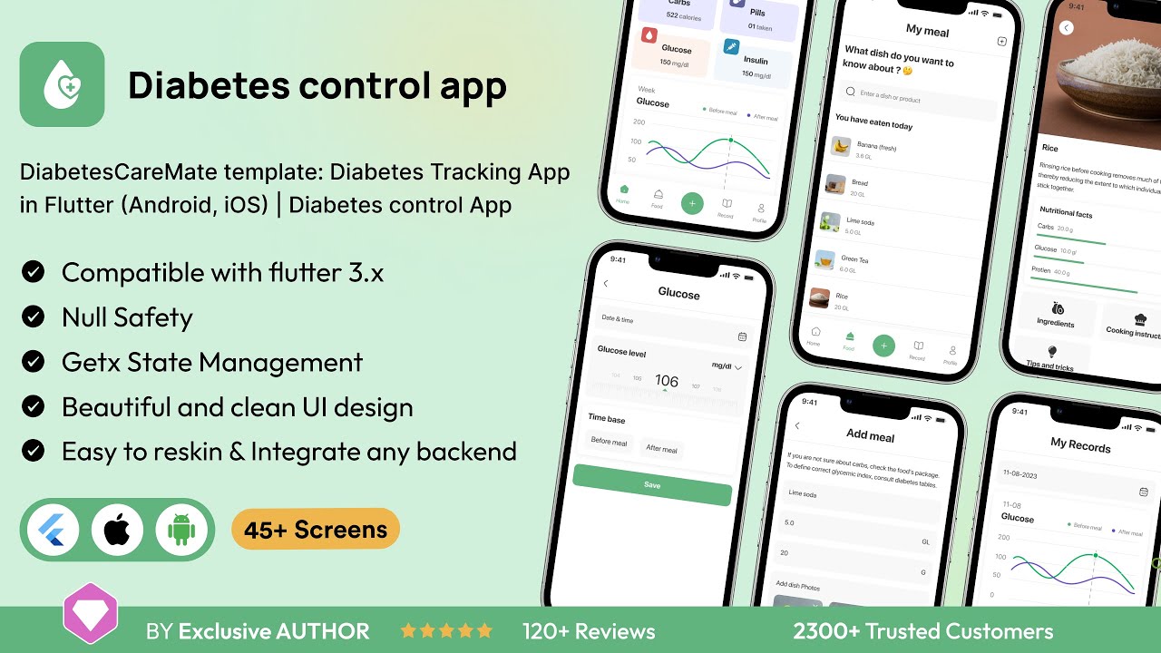 Flutter Diabetes control app