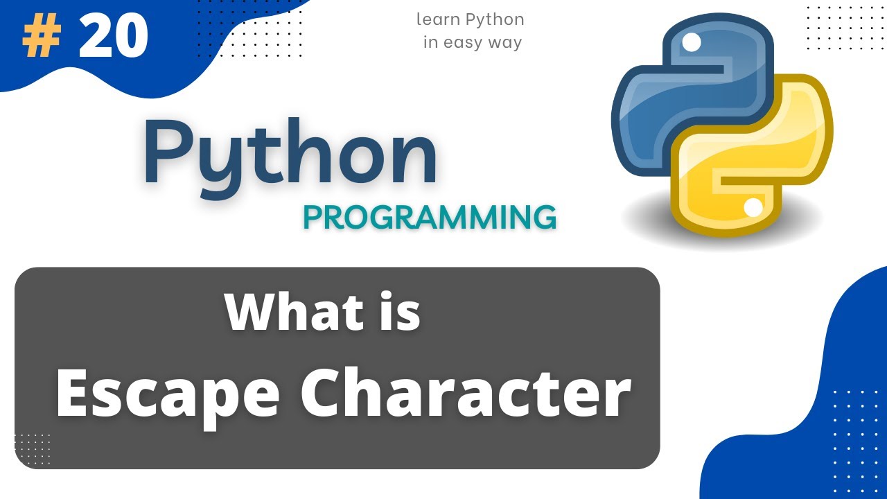 Escape Characters in Python || Escape Sequence ||  Python Tutorial Part #20