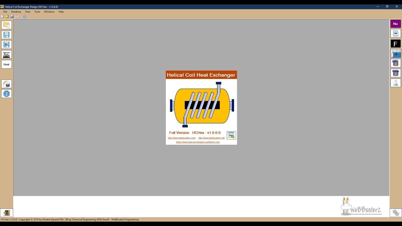 Helical Coil Heat Exchanger Design Software interface and features
