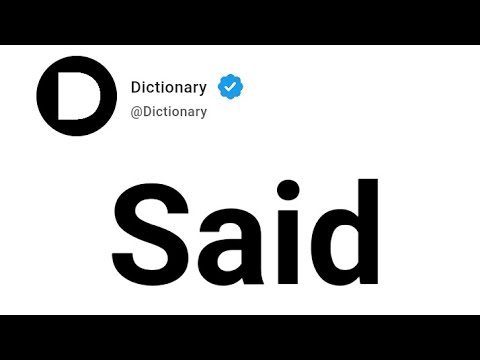 Said Meaning In English
