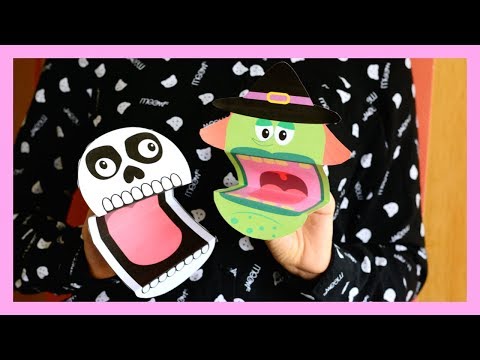 Printable Halloween Puppets - Halloween crafts for kids