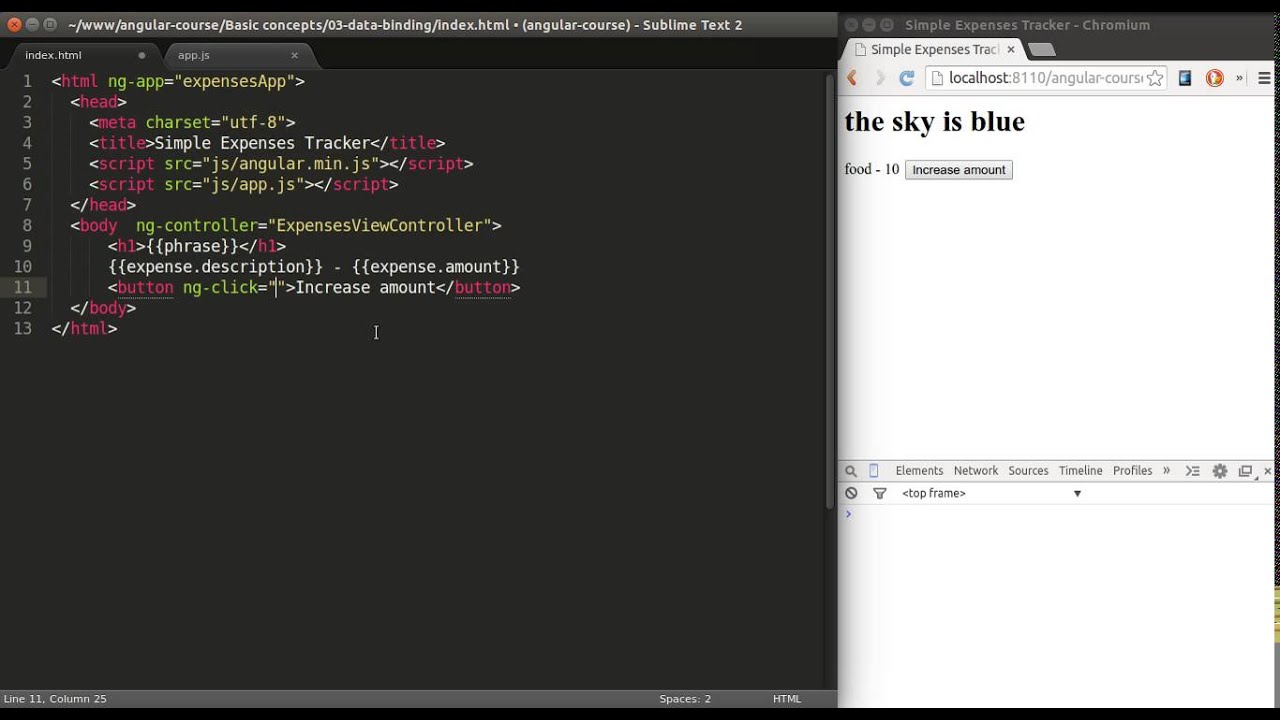 Data Binding Tutorial in AngularJS