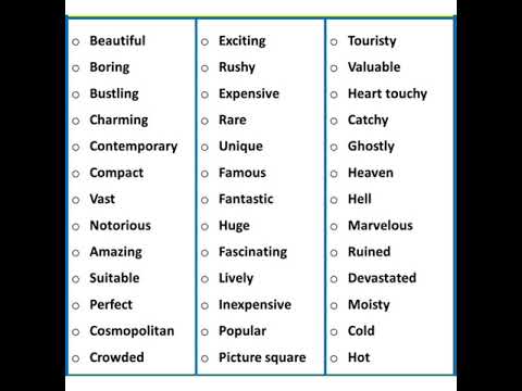 How to learn Adjectives to Describe a Place