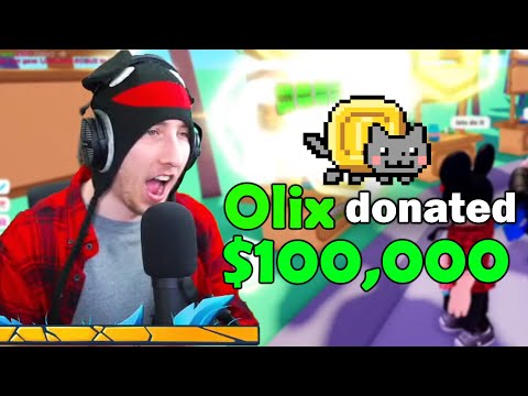 I Donated $100,000 ROBUX to Roblox Streamers...
