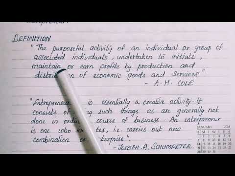 Entrepreneurship - Meaning And Definition (Tamil)/ TN PLUS TWO COMMERCE