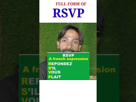 Full form of RSVP #zulfiqarmohammadienglish #youtubeshorts #fullforms