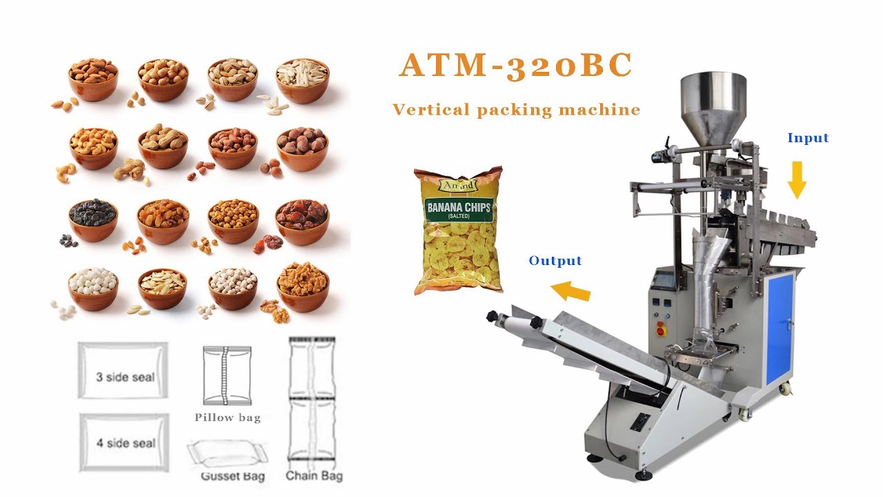 ATM-320BC Multi-functional chocolate beans sugar Nuts Puffed Food Candy Bag Packing Machine