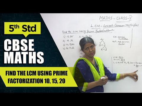 5th Std CBSE Maths Syllabus | Find the LCM using Prime Factorization 10, 15, 20 | CBSE Maths Part-50