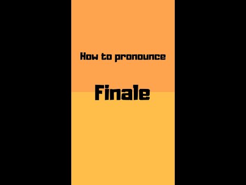 How to pronounce finale? finale pronunciation #shorts #how #howto #finale #pronunciation