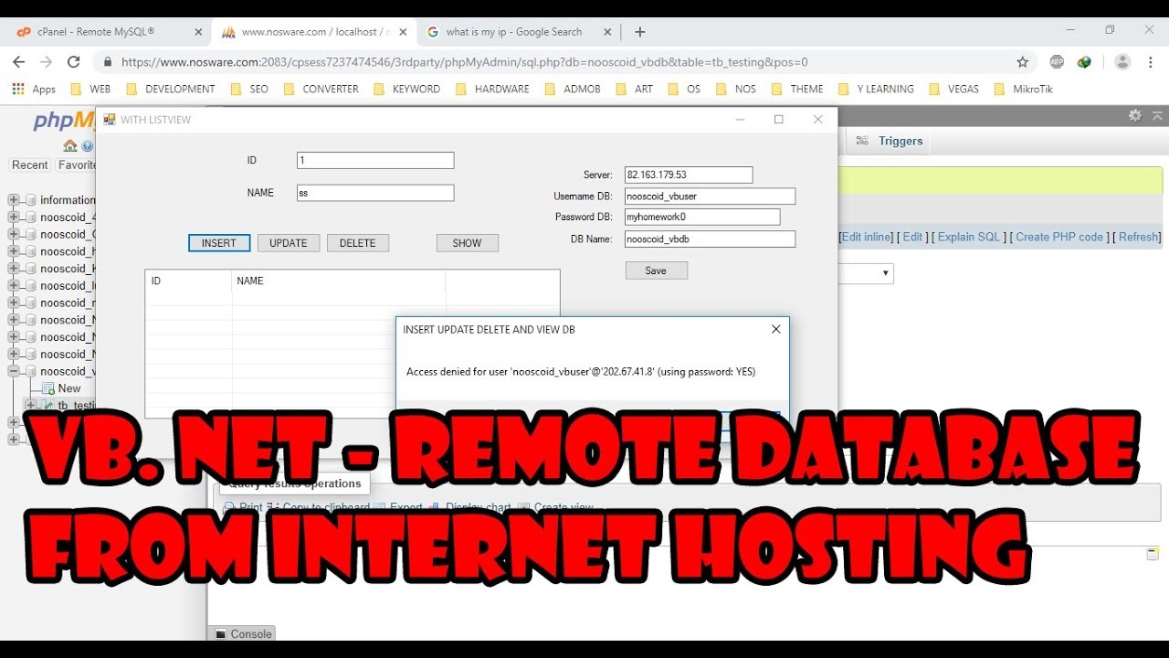VB.NET Access Remote Database from Internet Hosting